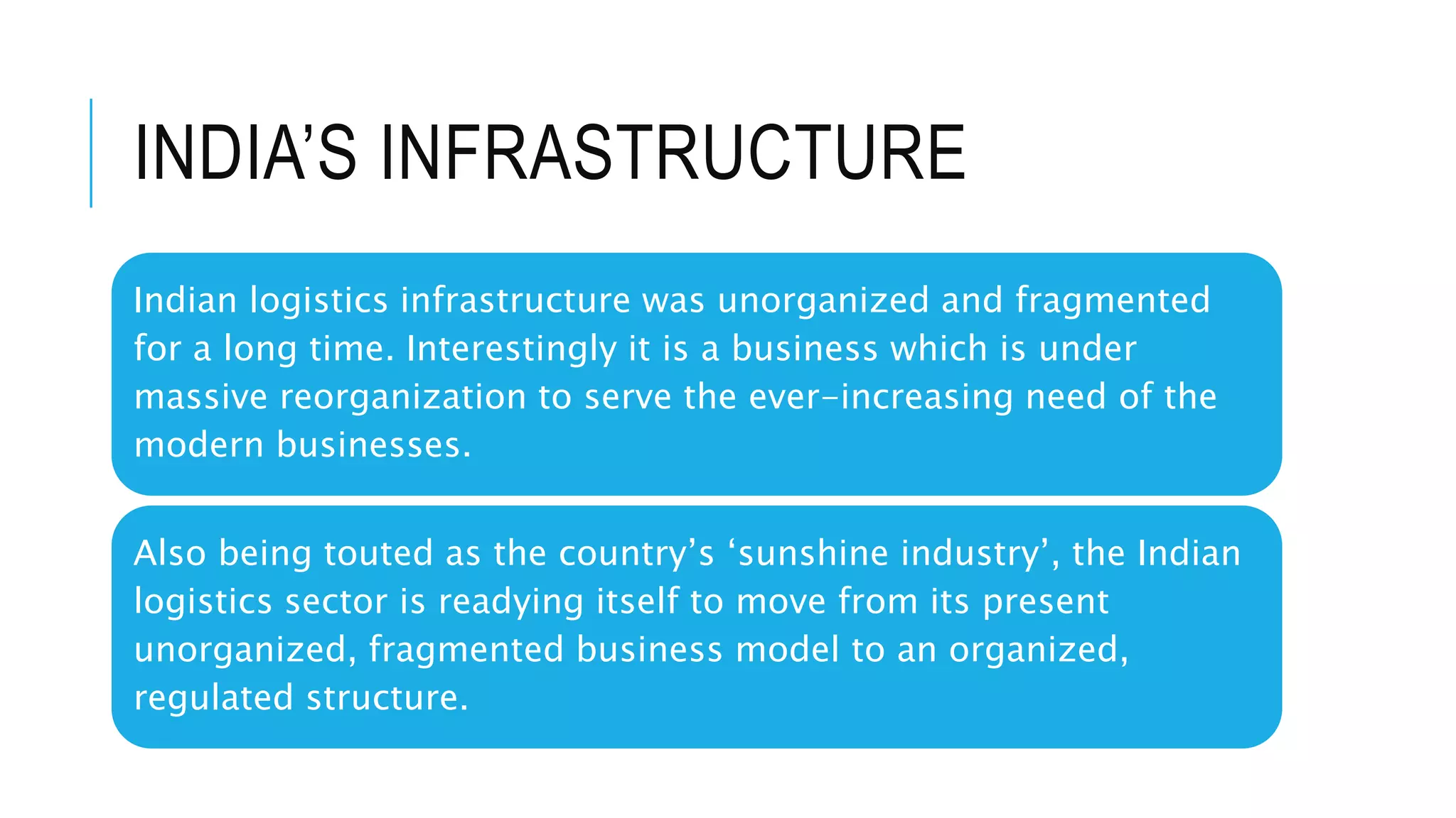 Indian logistics and infrastructure | PPT