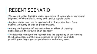 Indian logistics and infrastructure | PPTX