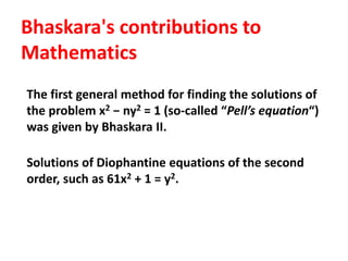 Indian Mathematician Bhaskara II | PPTX