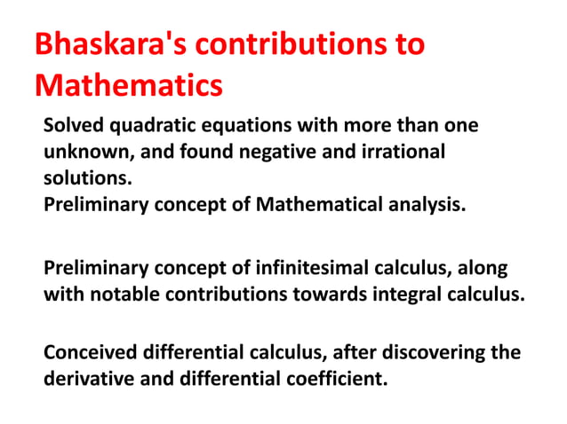Indian Mathematician Bhaskara II | PPTX | Physics | Science