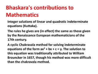 Indian Mathematician Bhaskara II | PPTX