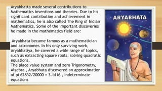 INDIAN MATHEMATICIAN Holiday homework.pptx | Physics | Science