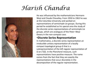 Harish Chandra Mathematician