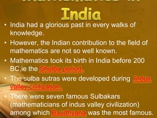 Indian mathematicians and their contribution to the field of ...