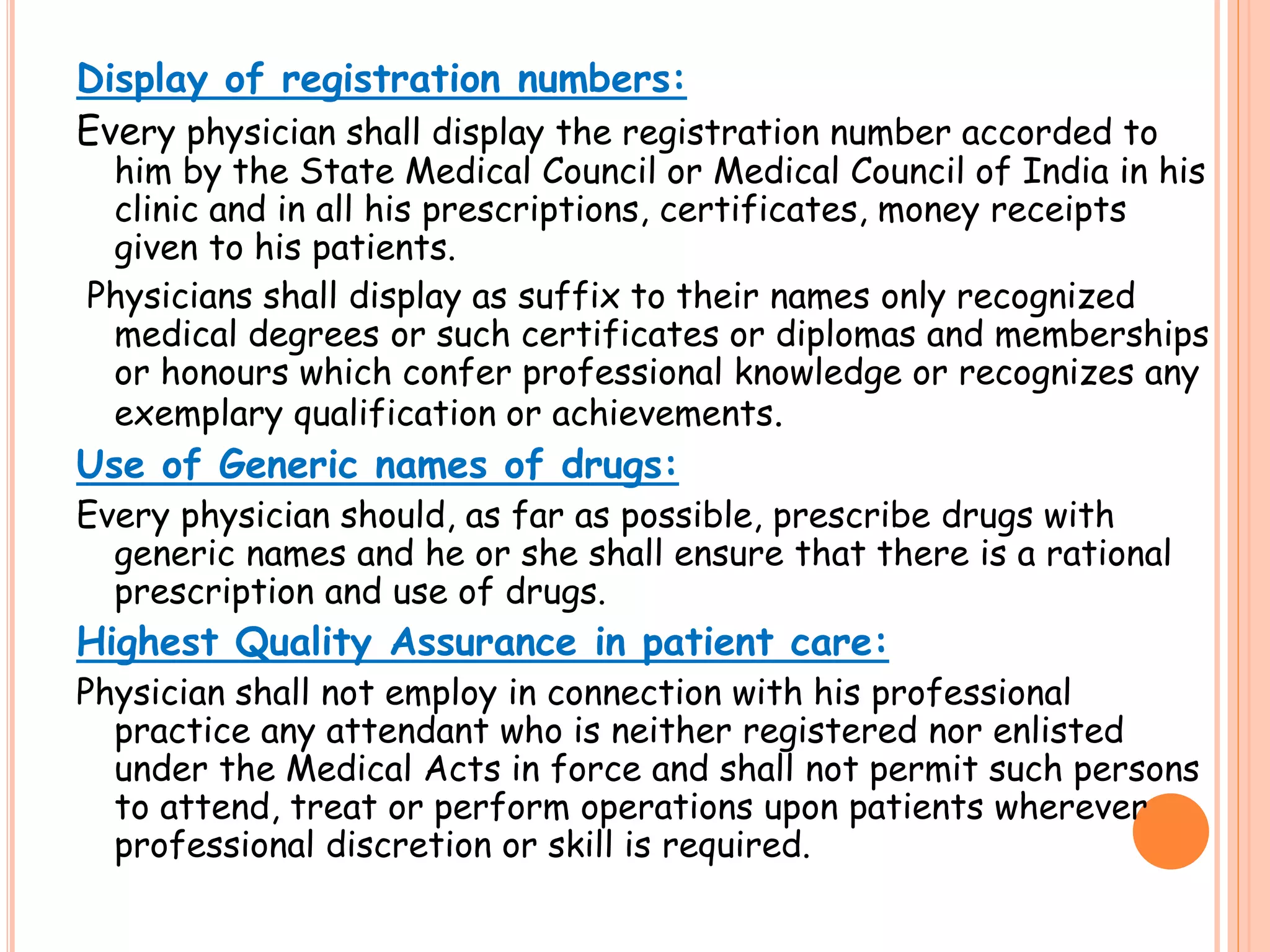 Indian medical council (professional conduct, etiquette and ethics ...