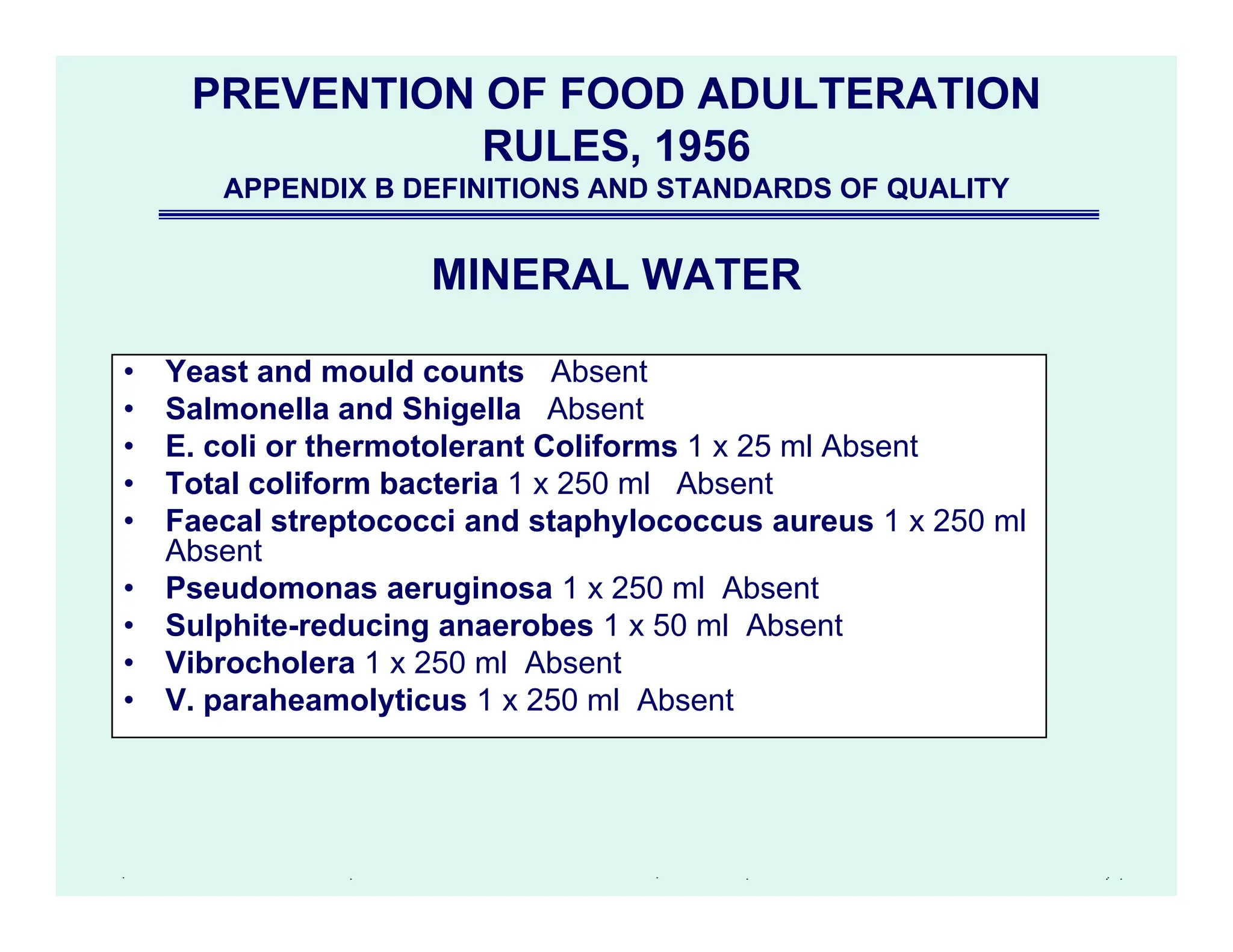 INDIAN MICROBIAL FOOD SAFETY microbial limits | PDF