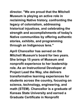 Mitchell Museum of the American Indian | PDF