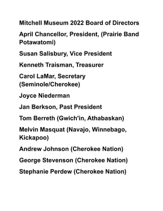 Mitchell Museum of the American Indian | PDF