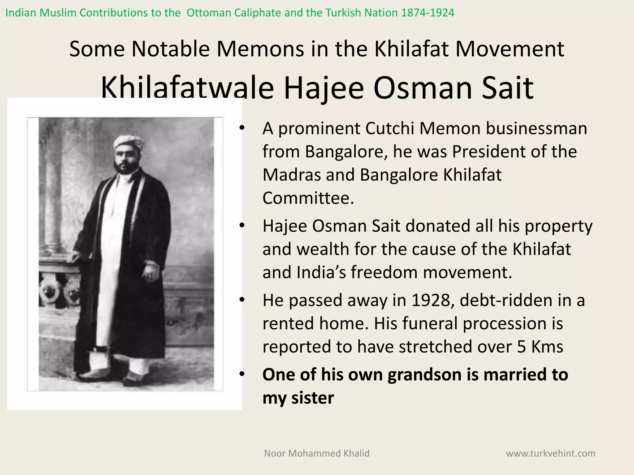 Contributions of Indian Muslims to the Ottoman Caliphate and the ...