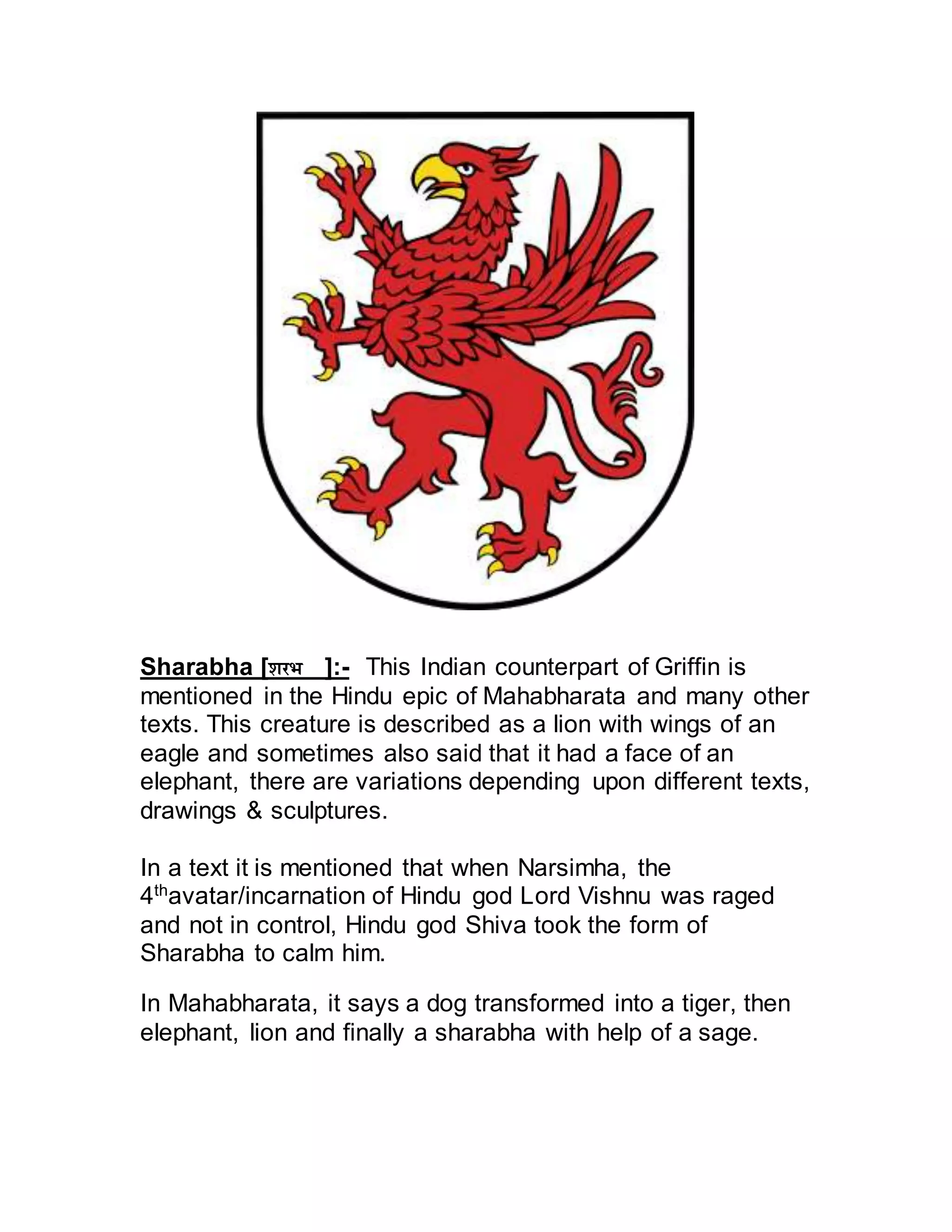 Indian mythical creatures ii | DOCX
