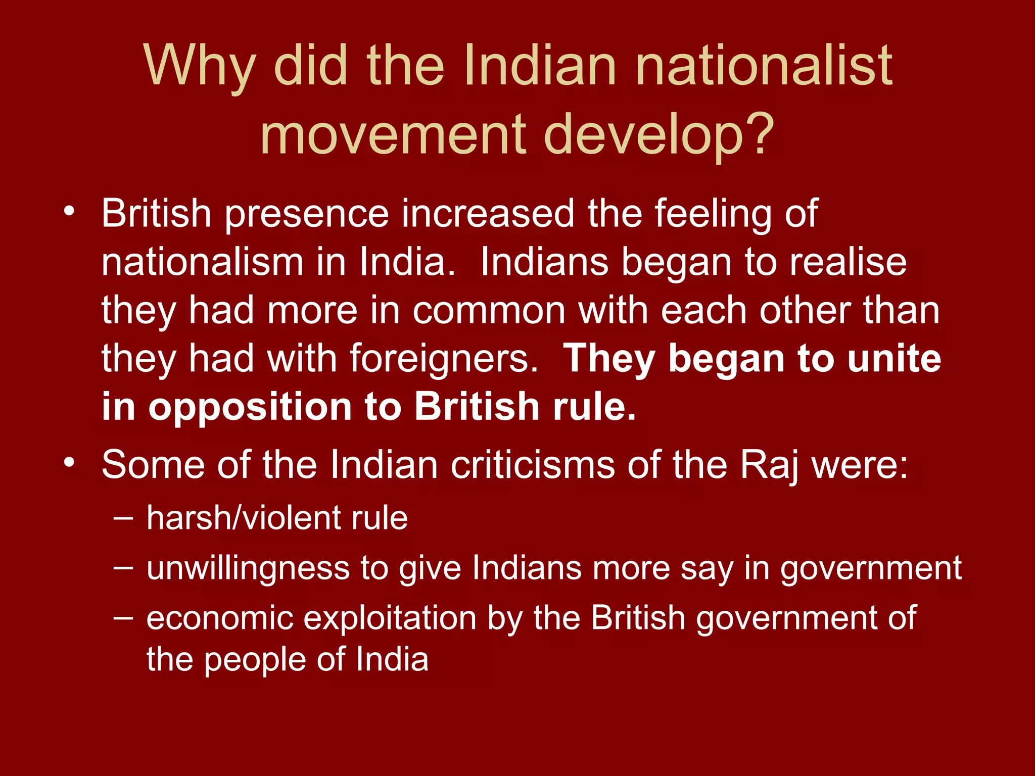 Indian nationalist movement | PPT