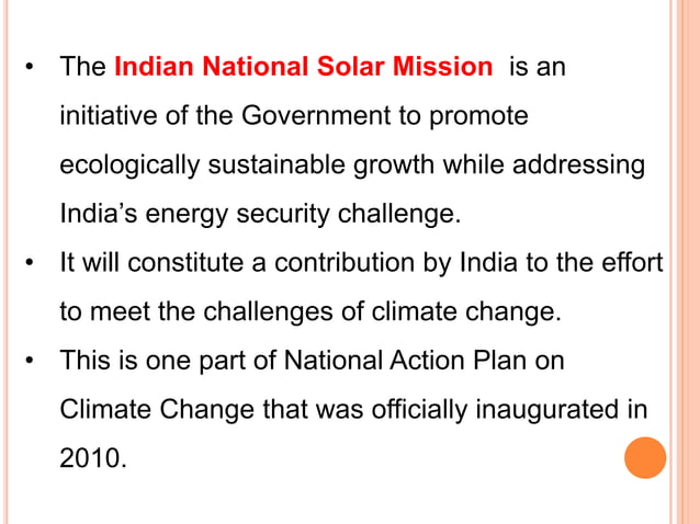 Indian National Solar Mission | PPTX