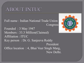 Indian national trade union congress | PPT