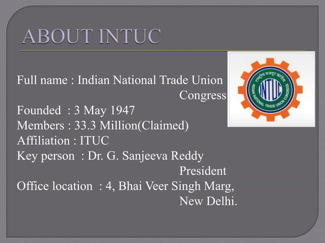 Indian national trade union congress | PPT