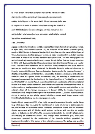 Indian newspaper industry | DOCX