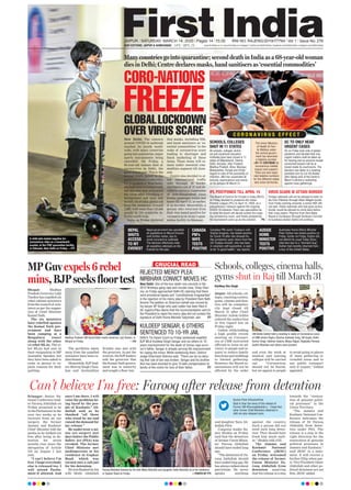 Indian newspapers in english first india-rajasthan-14 march 2020 ...