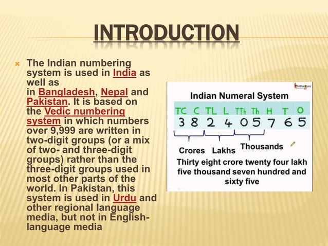 Indian number system | PPT