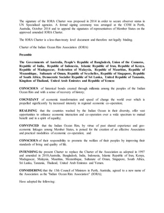 Indian ocean rim association | DOCX | Political Issues & policy | Politics