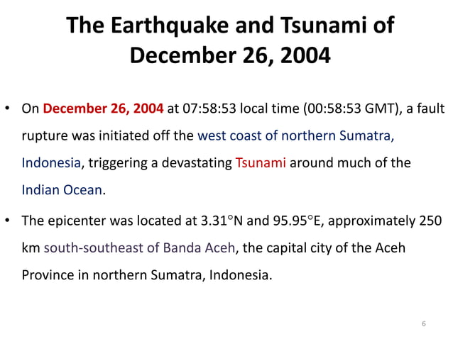 Indian ocean tsunami ,2004 | PPTX | Geography | Science