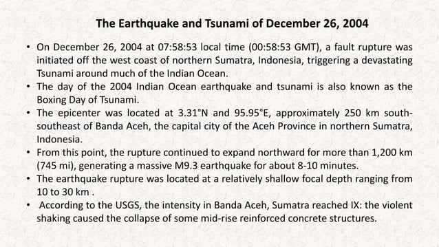 TSUNAMI WITH SPECIAL REFERENCE OF INDIAN OCEAN TSUNAMI 2004 | PPT