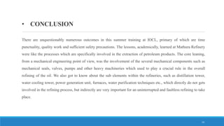 Mathura Refinery: Training Presentation | PPTX