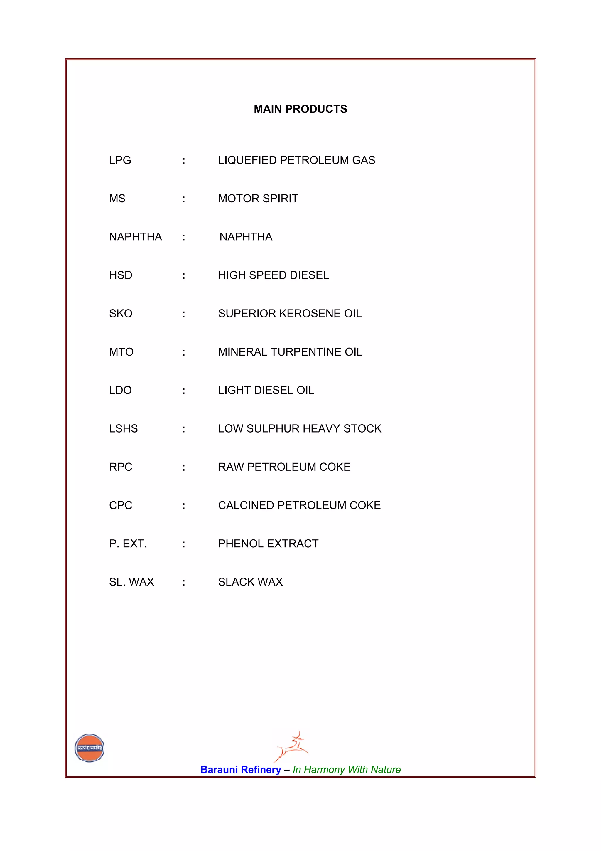 Indian oil corporation barauni refinery | PDF