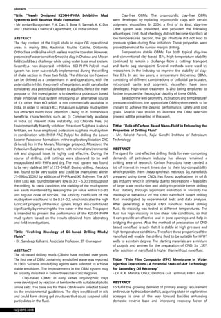 Indian oil field chemistry 2018 souvenir | PDF