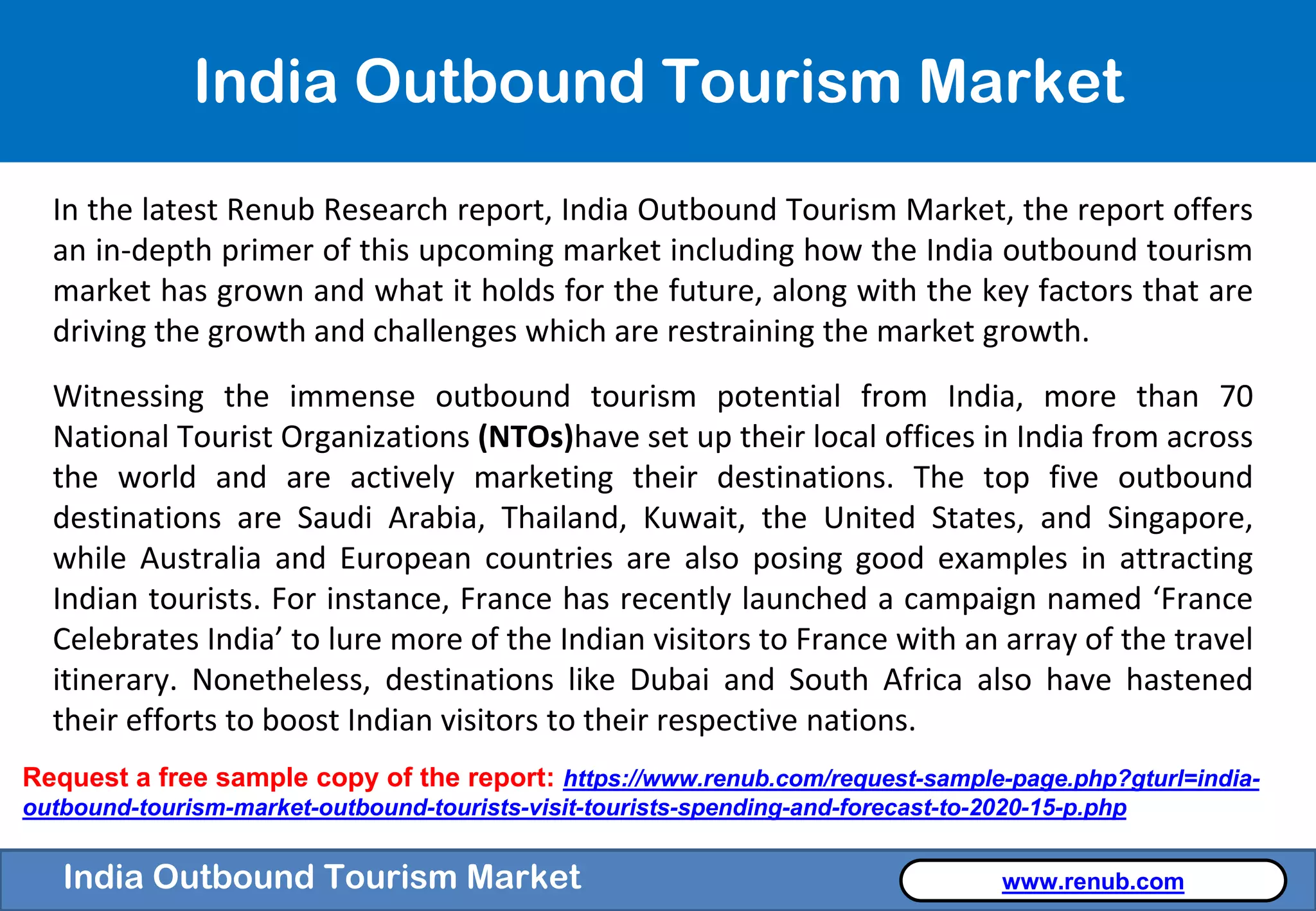 India Outbound Tourism Market will exceed US$ 42 Billion | PDF