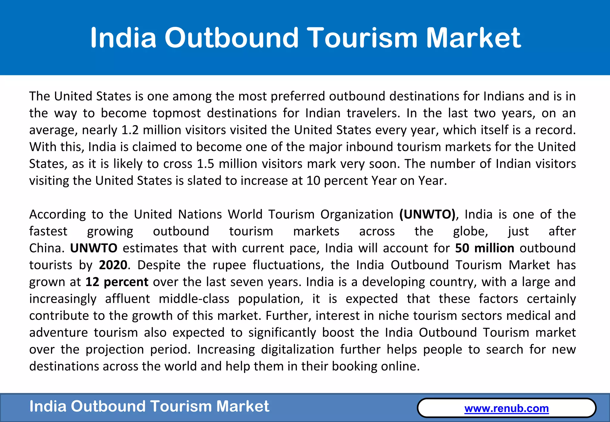 India Outbound Tourism Market will exceed US$ 42 Billion | PDF