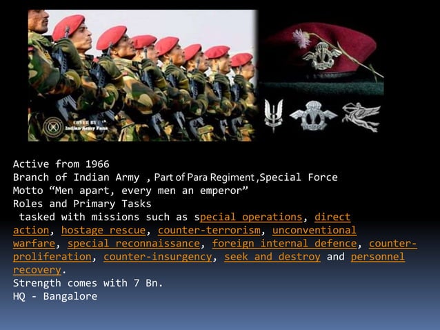 Indian para special forces | PPTX | Death, Injury, or Military Conflict ...