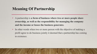 INDIAN PARTNERSHIP ACT | PPTX