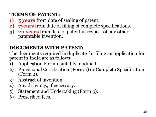 Indian patent act - 1970 | PPTX
