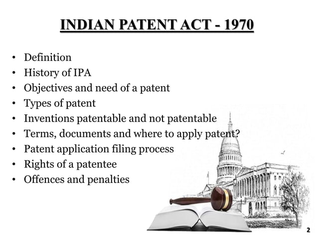 Indian patent act - 1970 | PPTX