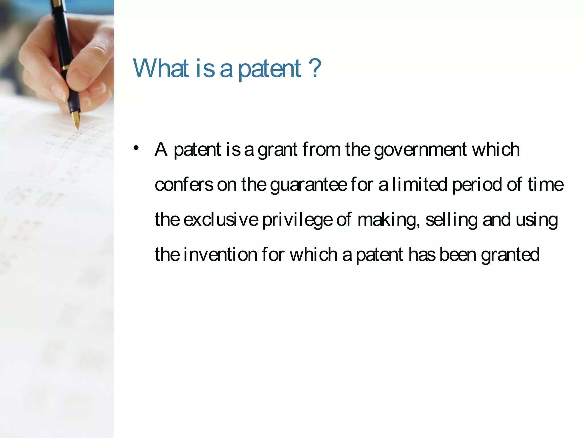 Indian patent act ppt | PPT