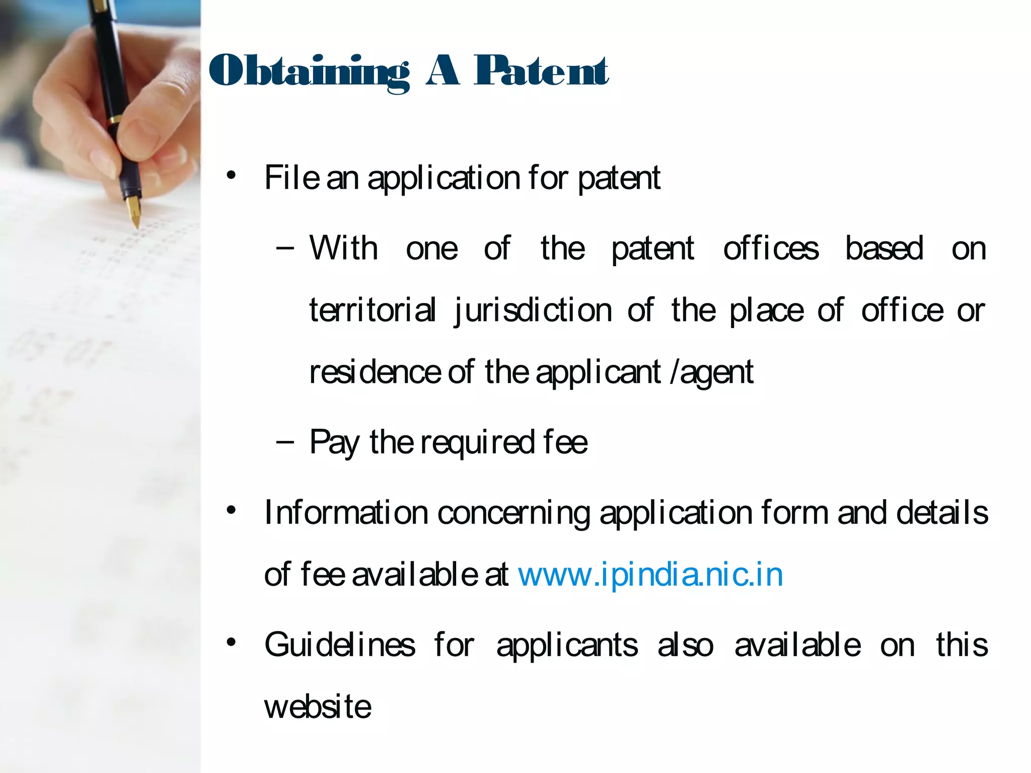 Indian patent act ppt | PPT