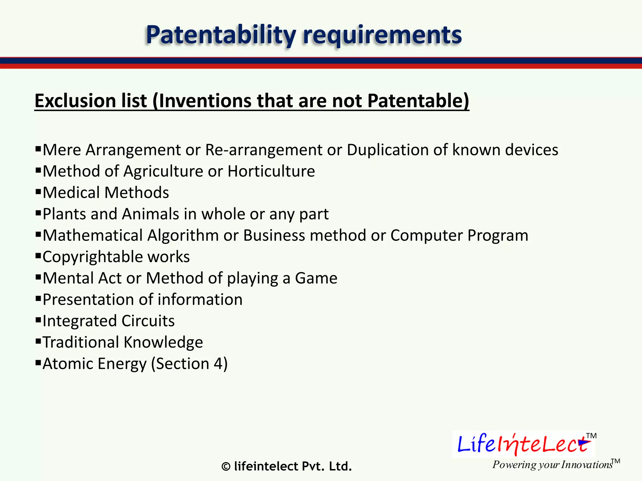 Indian Patent Law: Patentability requirements and filing procedure | PDF
