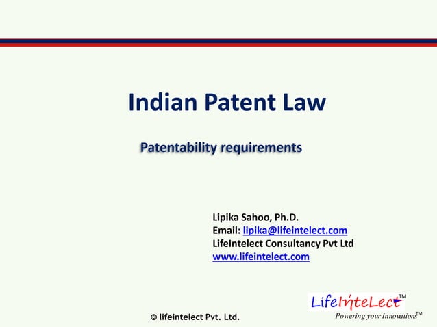 Indian Patent Law: Patentability requirements and filing procedure | PDF