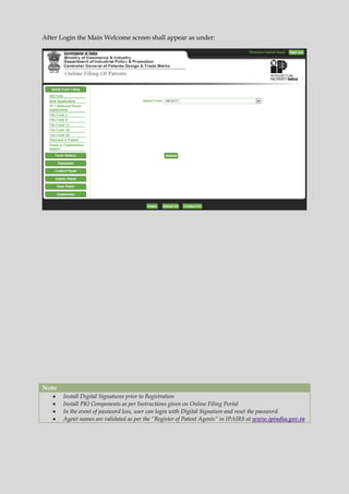 Indian patent office - comprehensive efiling manual | PDF