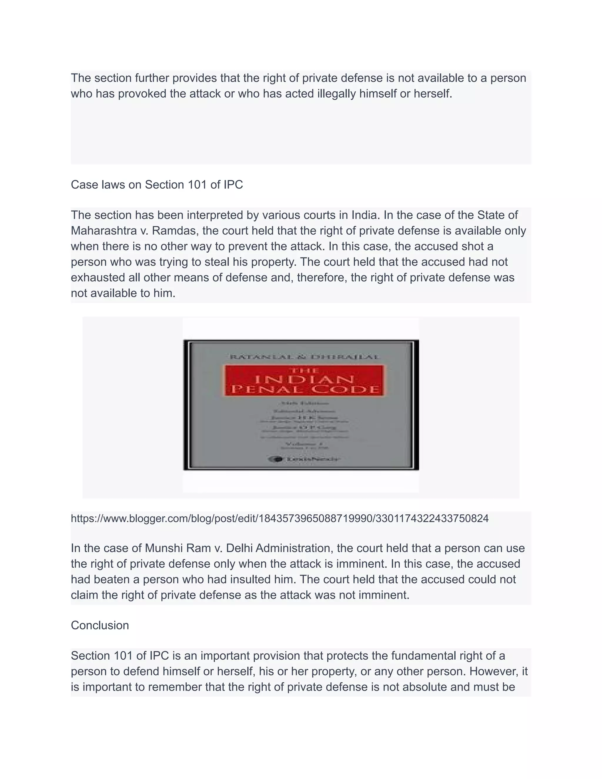 Indian Penal Code Section-- 101.pdf | Crime & Harmful Acts to Individuals, Society & Human Right ...