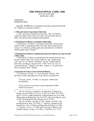 Indian Penal Code 1860 | PDF