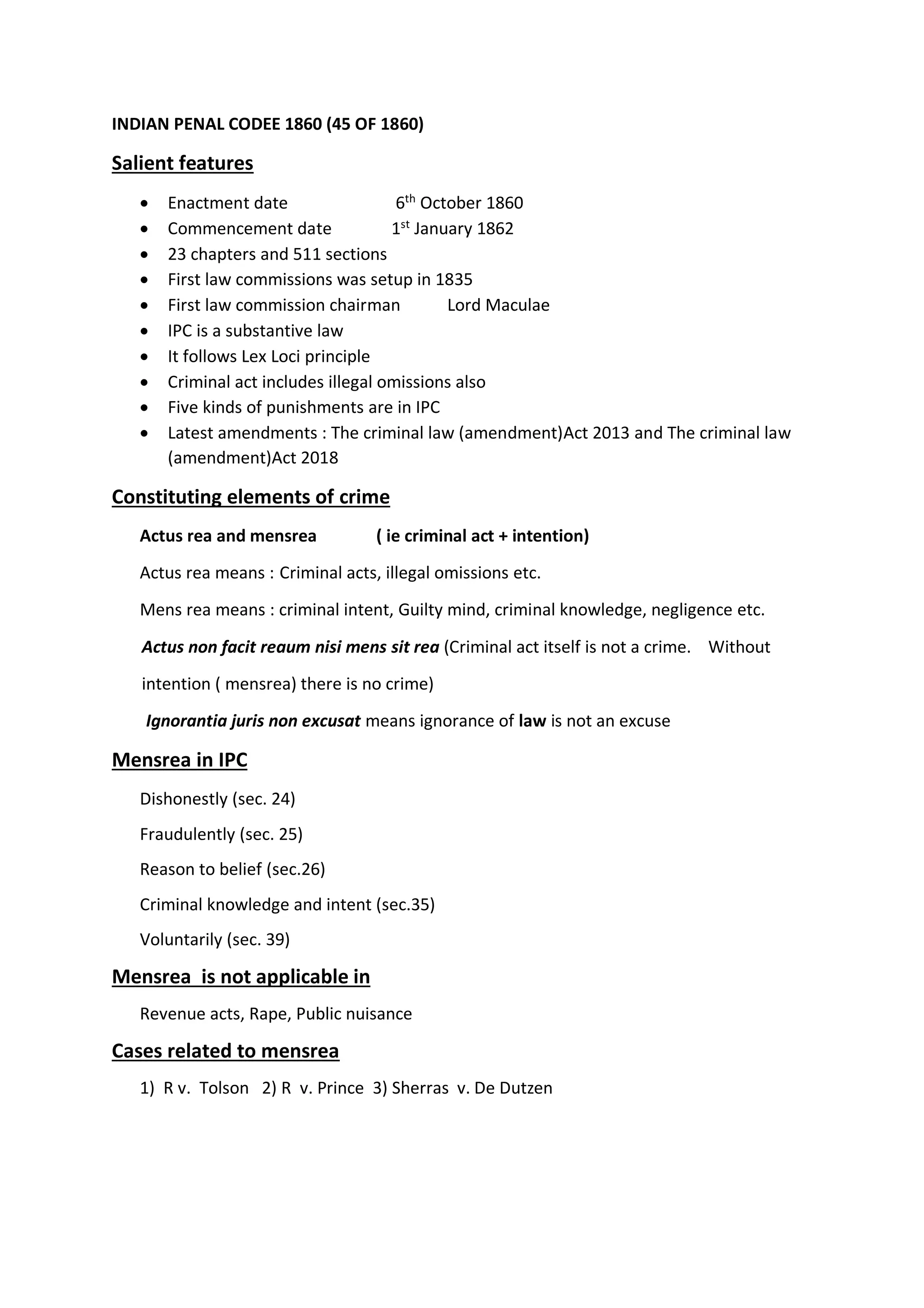 A note on Indian Penal Code - james adhikaram | PDF