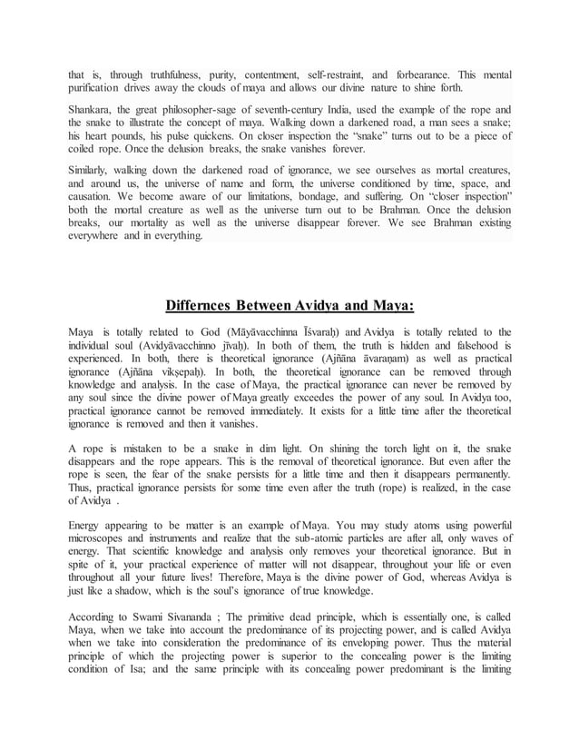 Avidya in Buddhism & Maya in Advaita Vedanta | PDF