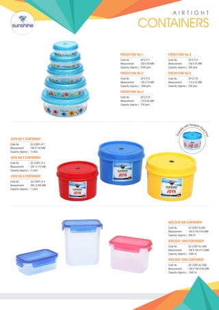 Sunshine Products, Chennai, Household Plastic Products | PDF