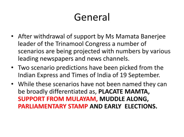 Indian political scenarios september 2012 | PPT