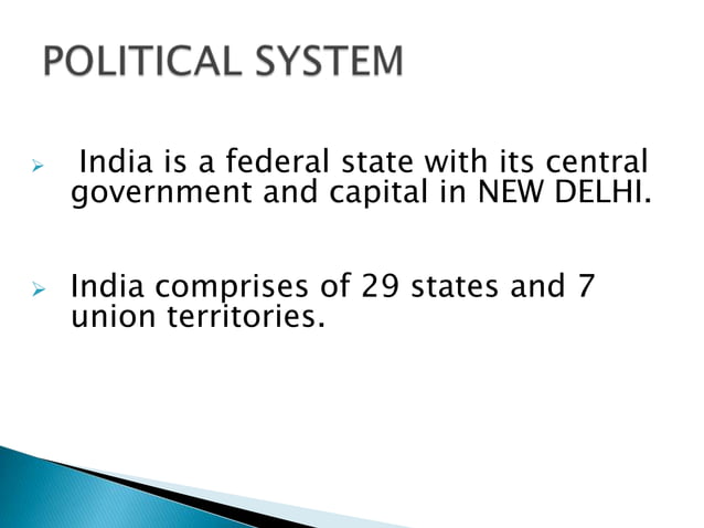 Indian political system | PPTX | Political Issues & policy | Politics