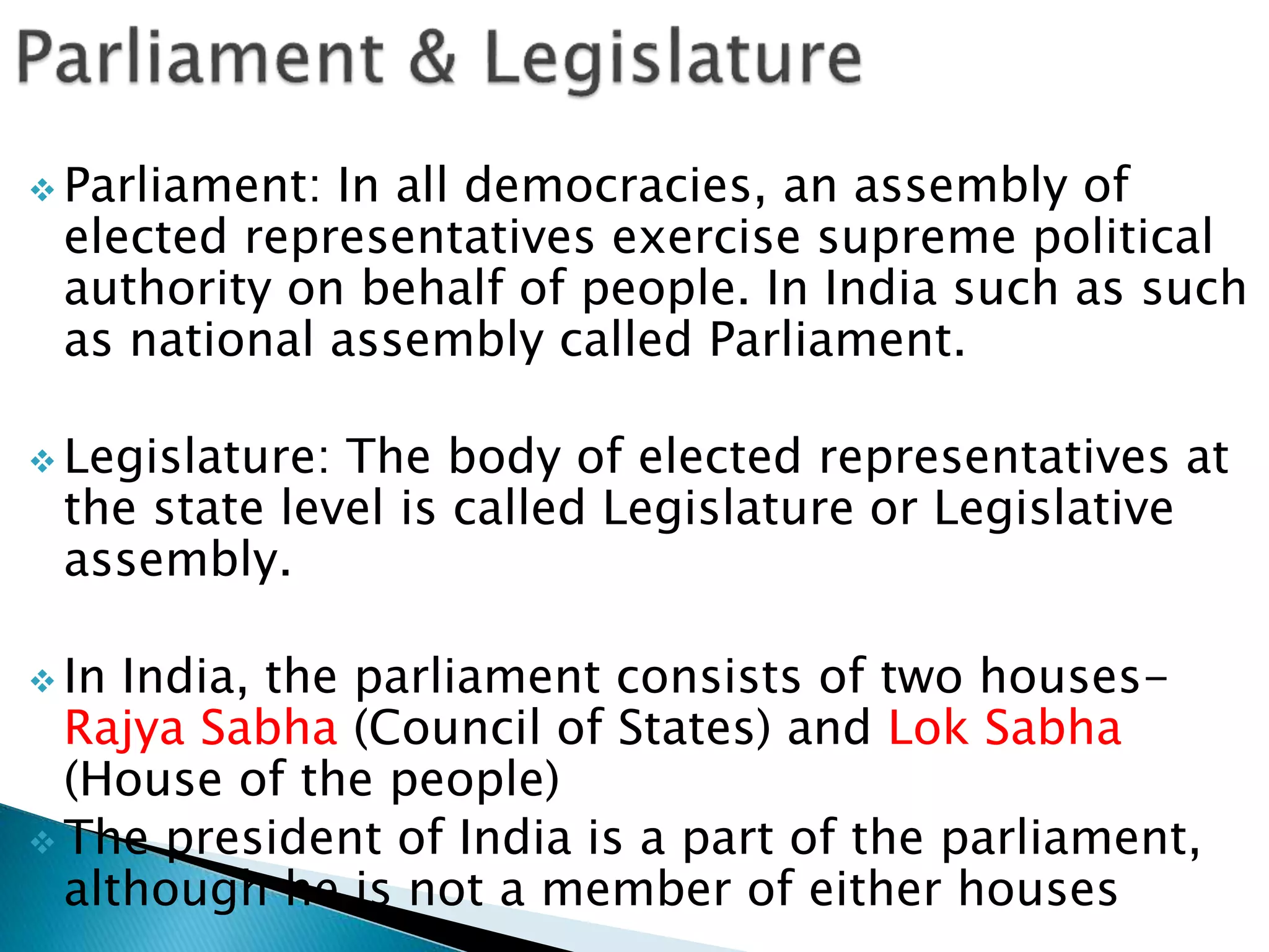 Indian political system | PPTX