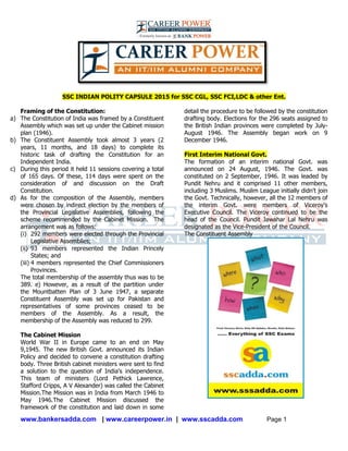 INDIAN POLITY Capsule for SSC competitive exams | PDF