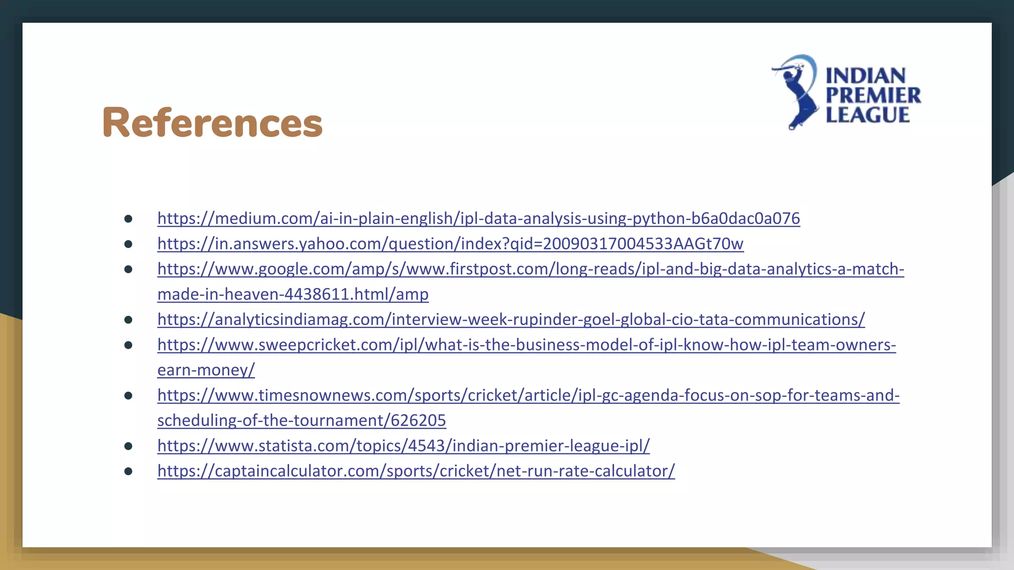 Indian Premier League Big Data Case Study | PPTX
