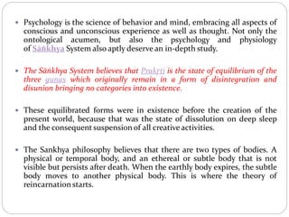 Indian psychology I sankhya philosophy ppt | PDF