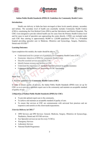 Indian public health standard ii | PDF